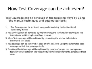 Effective test coverage Techniques | PPTX