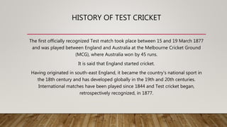 Test cricket | PPT