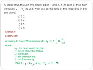 Examples solutions in open channel flow | PPTX