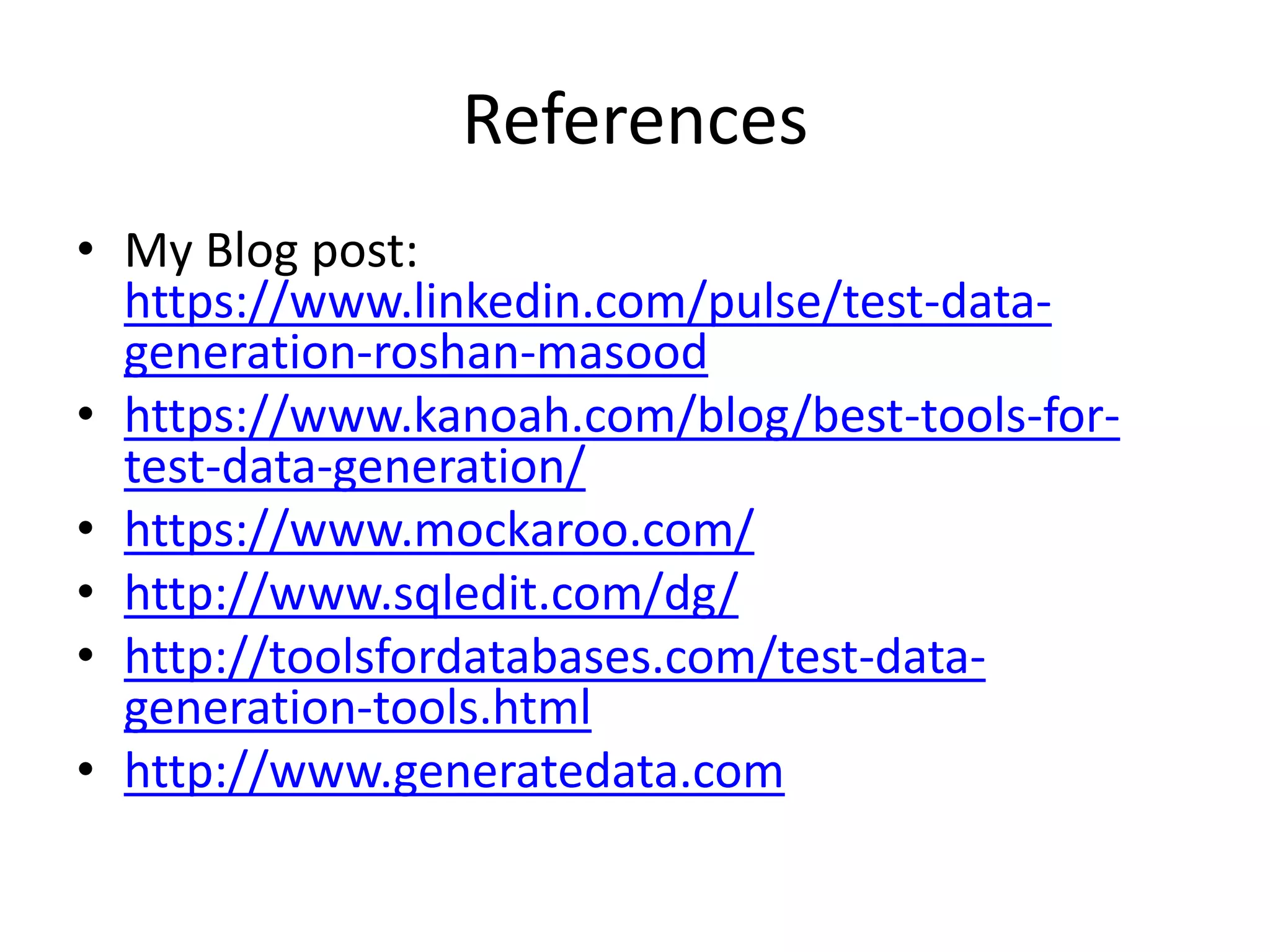 Test data generation | PPTX