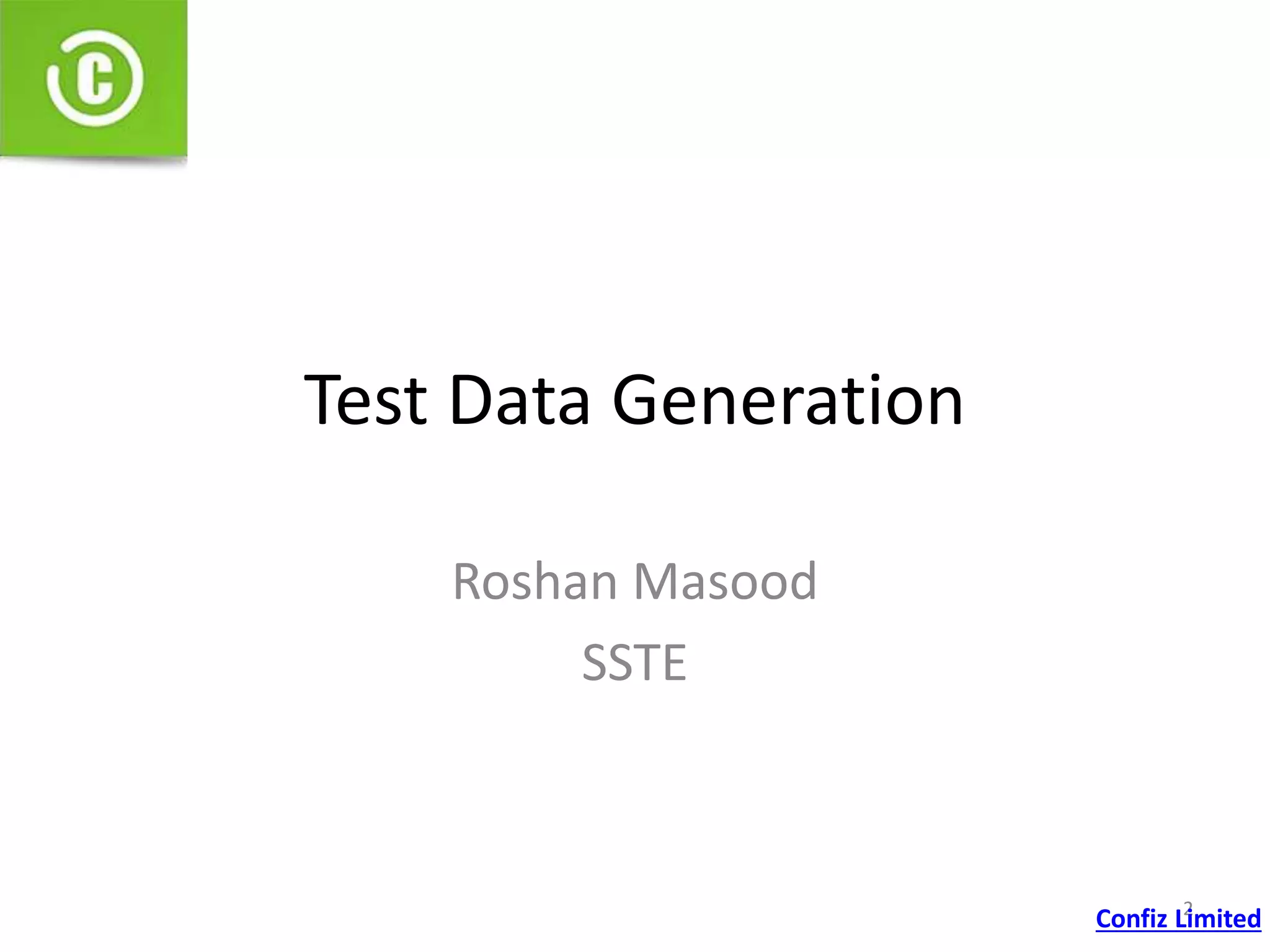 Test data generation | PPTX
