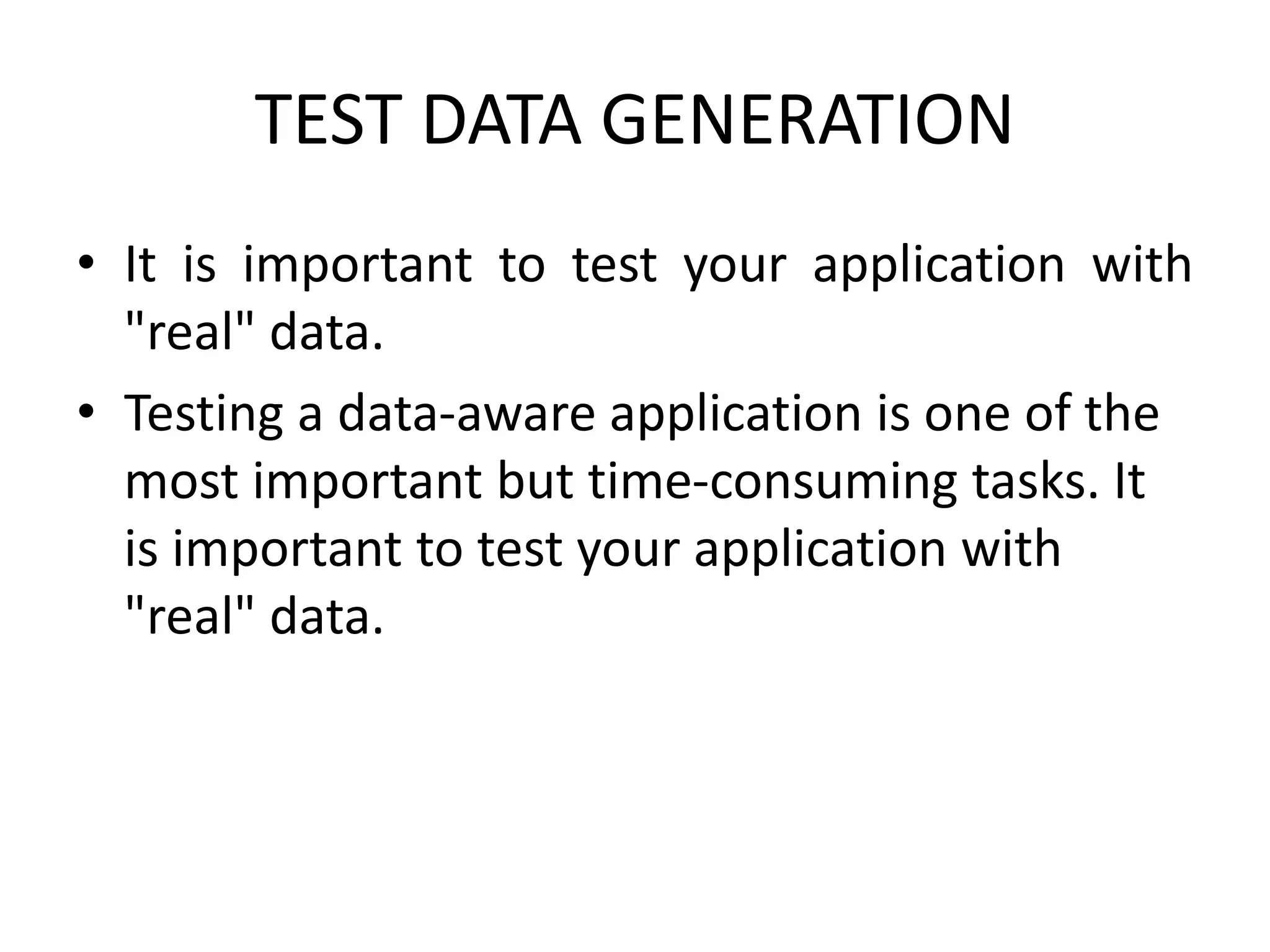 Test data generation | PPTX