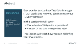 Test Data Management 101—Featuring a Tour of CA Test Data Manager ...