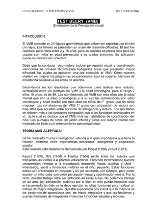 Test de beery láminas | PDF