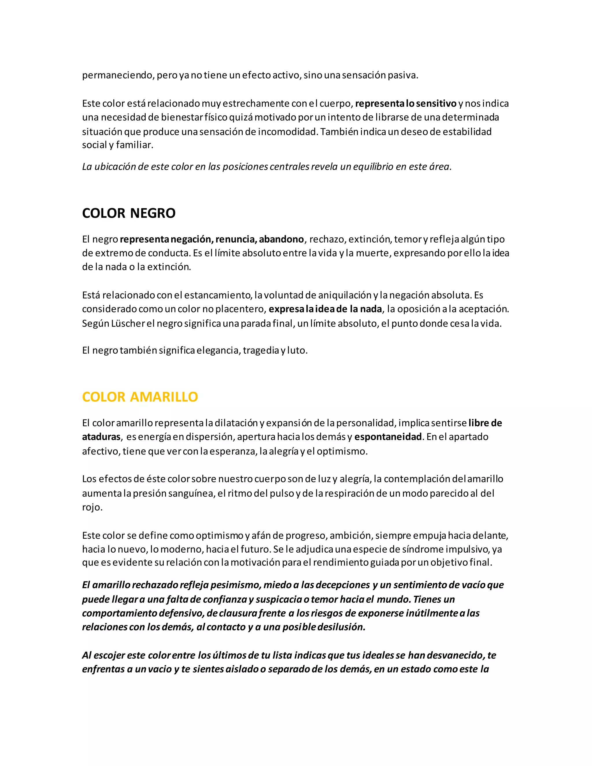 Test de color de luscher | PDF
