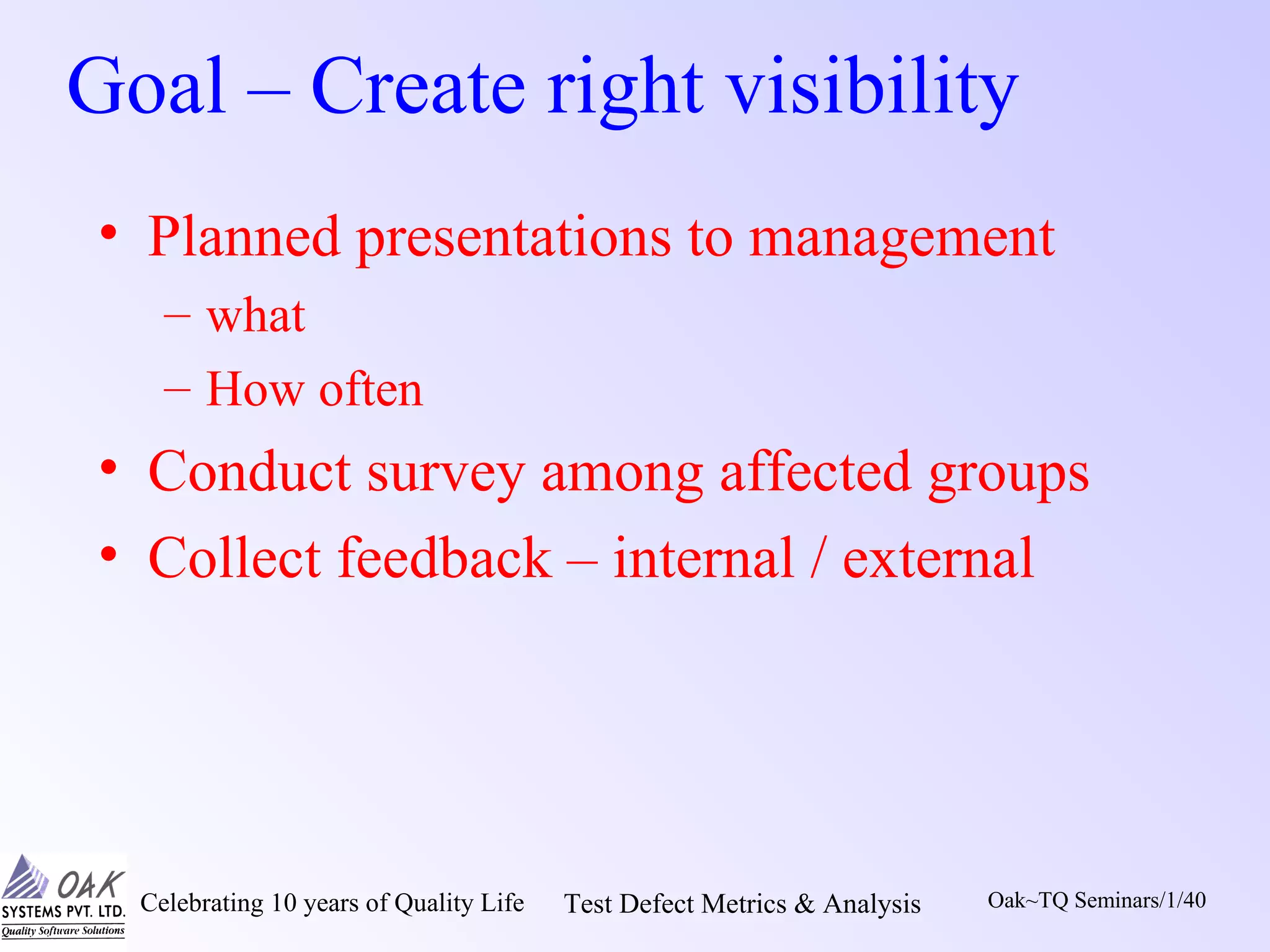 Software Testing - Defect Metrics & Analysis | PPT