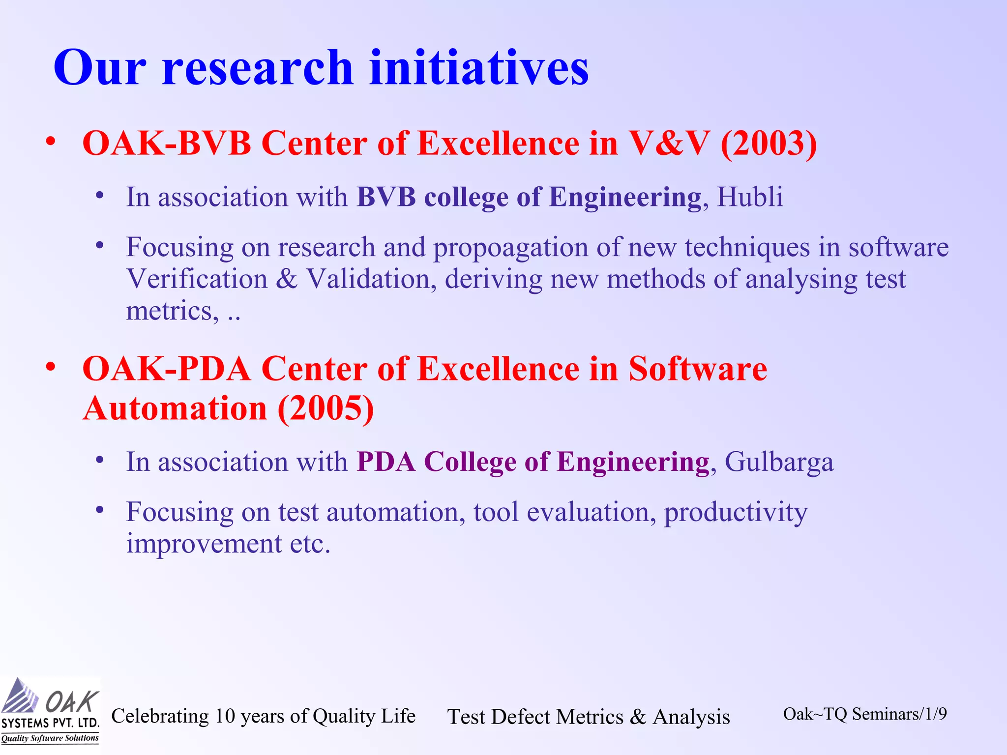Software Testing - Defect Metrics & Analysis | PPT