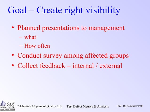 Software Testing - Defect Metrics & Analysis | PPT