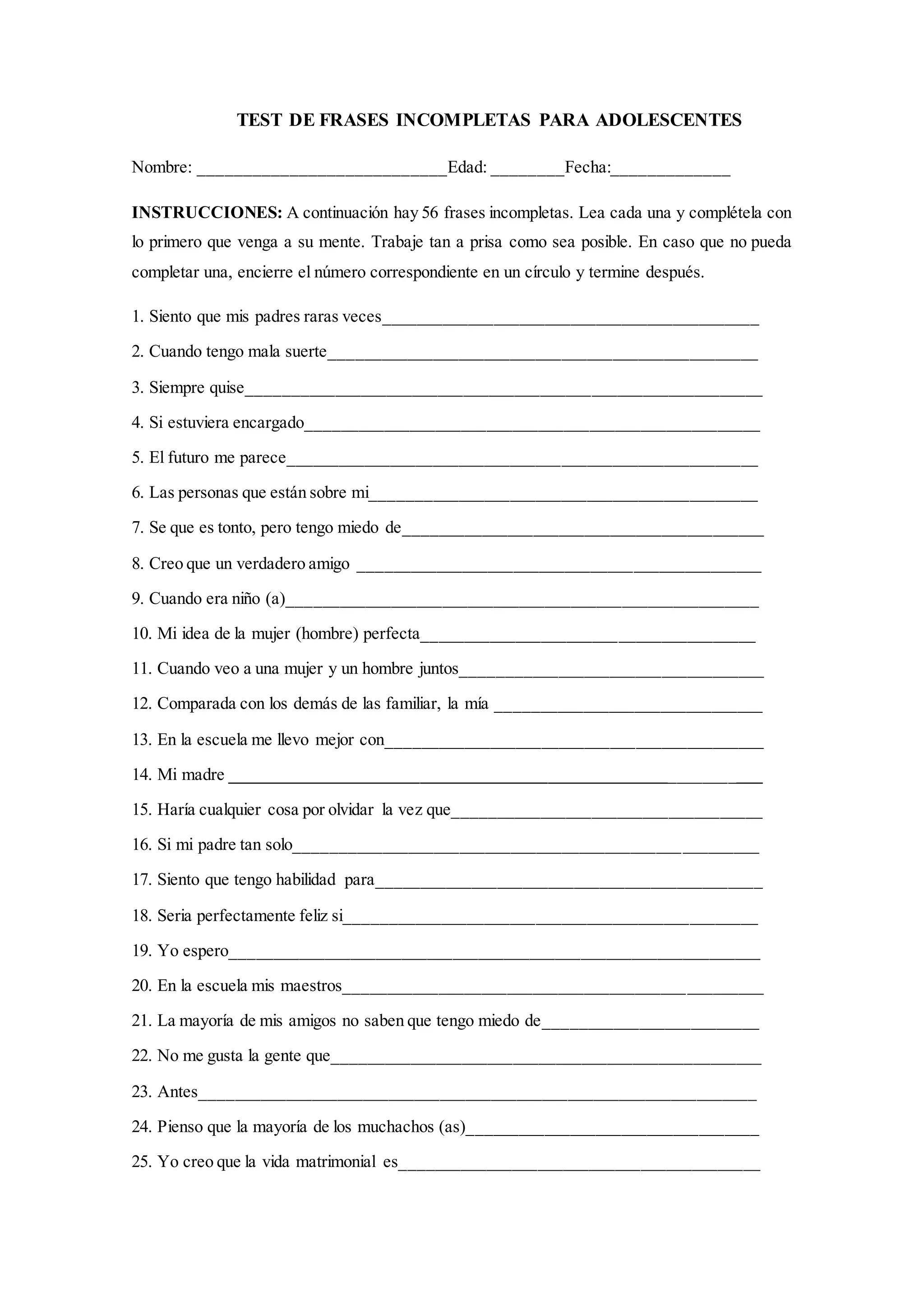 Test de frase_incompletas_de_sacks_adole | DOC