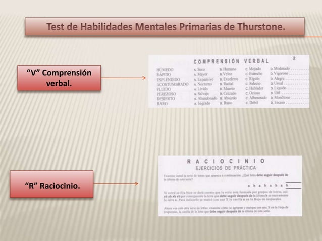 Test de habilidades mentales primarias de thurstone | PPTX