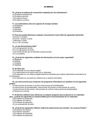 Test de informatica basica | DOC