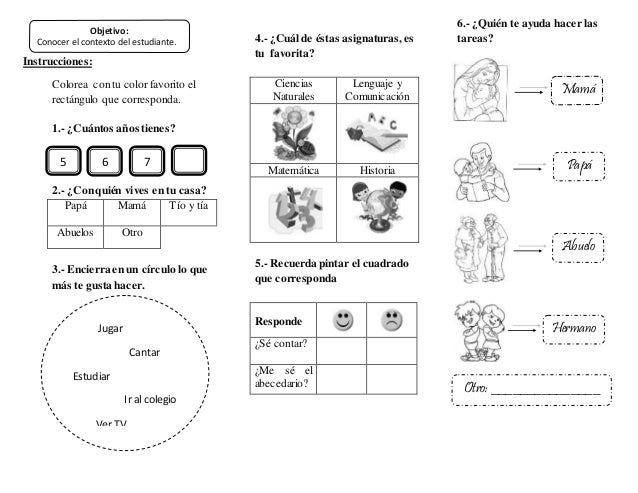 Test de intereses, niños