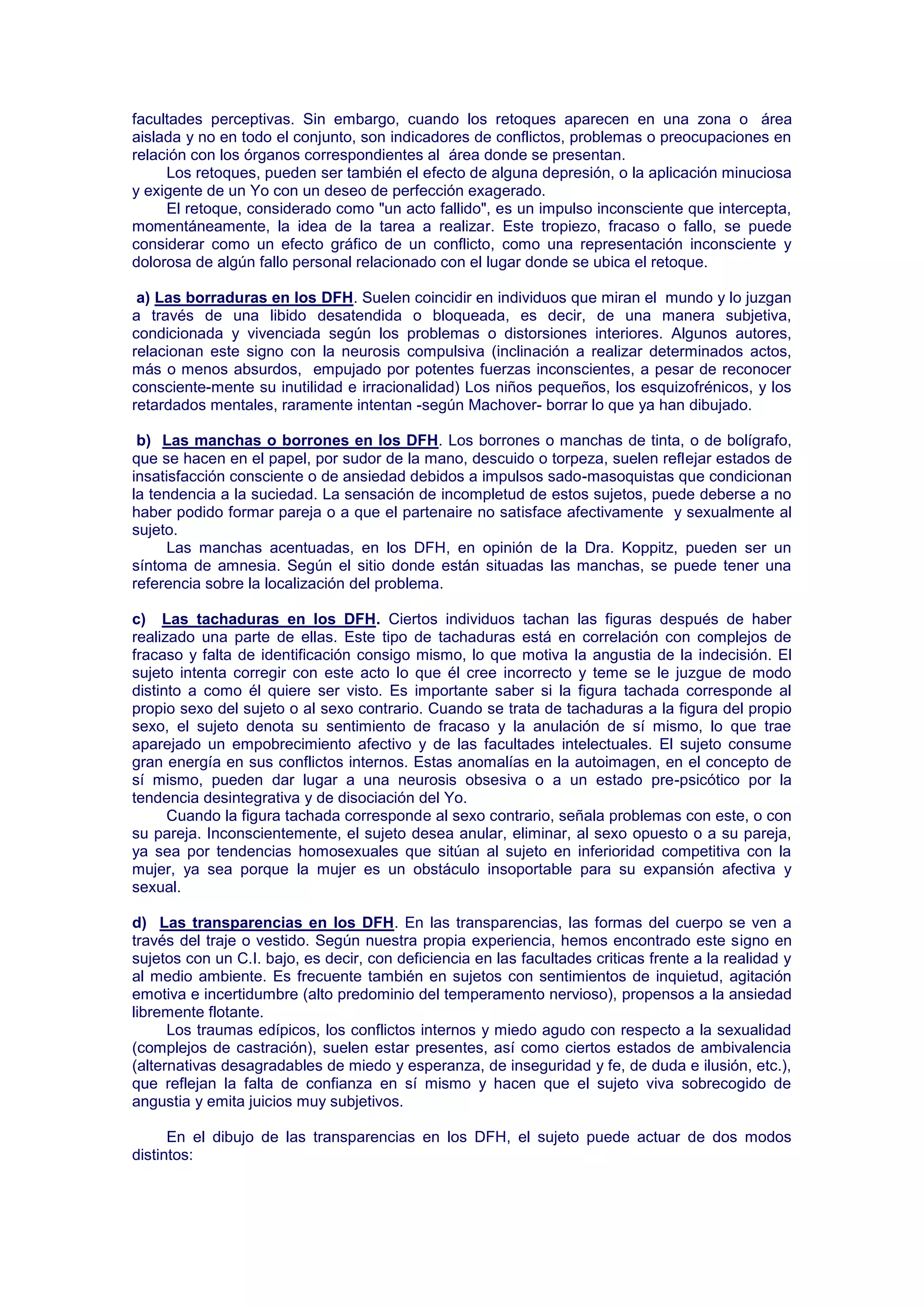 Test de la figura humana machover. | PDF