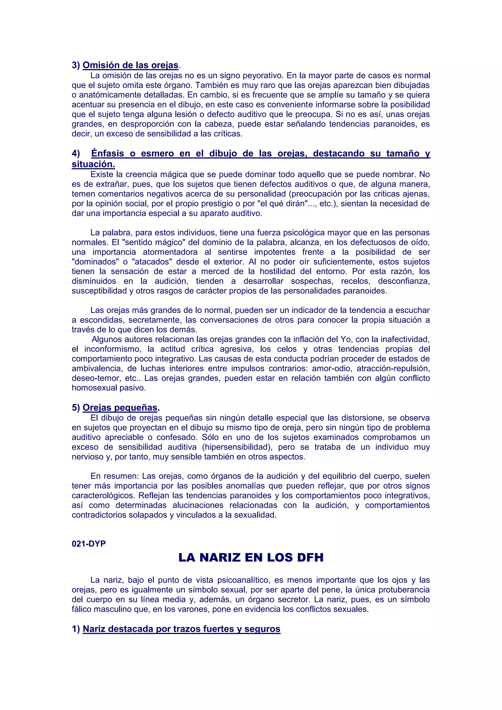 Test de la figura humana machover. | PDF