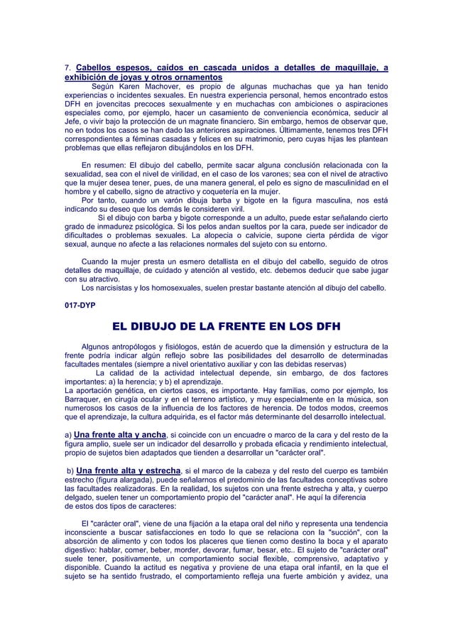 Test de la figura humana machover. | PDF