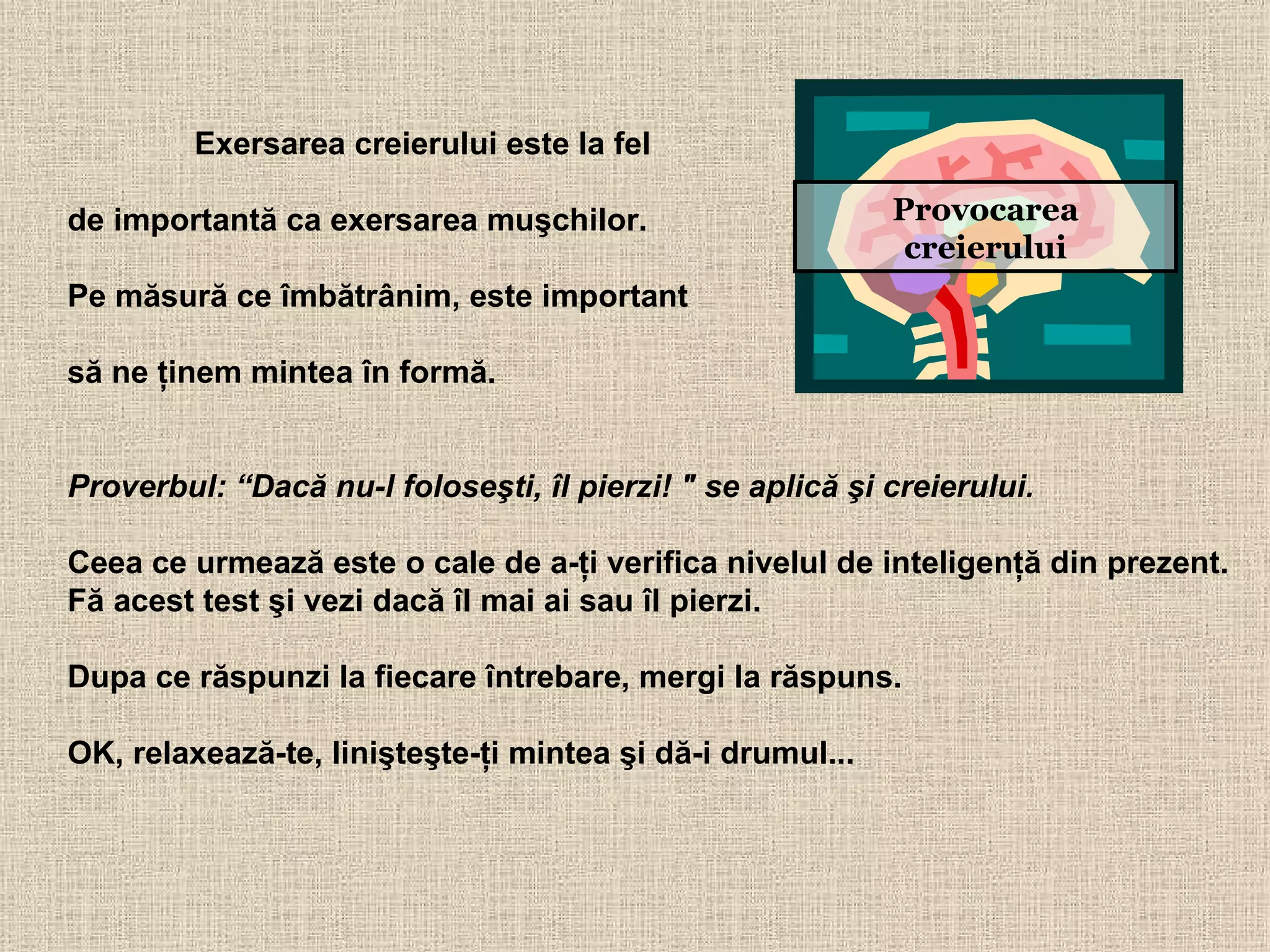 Test de memorie | PPT