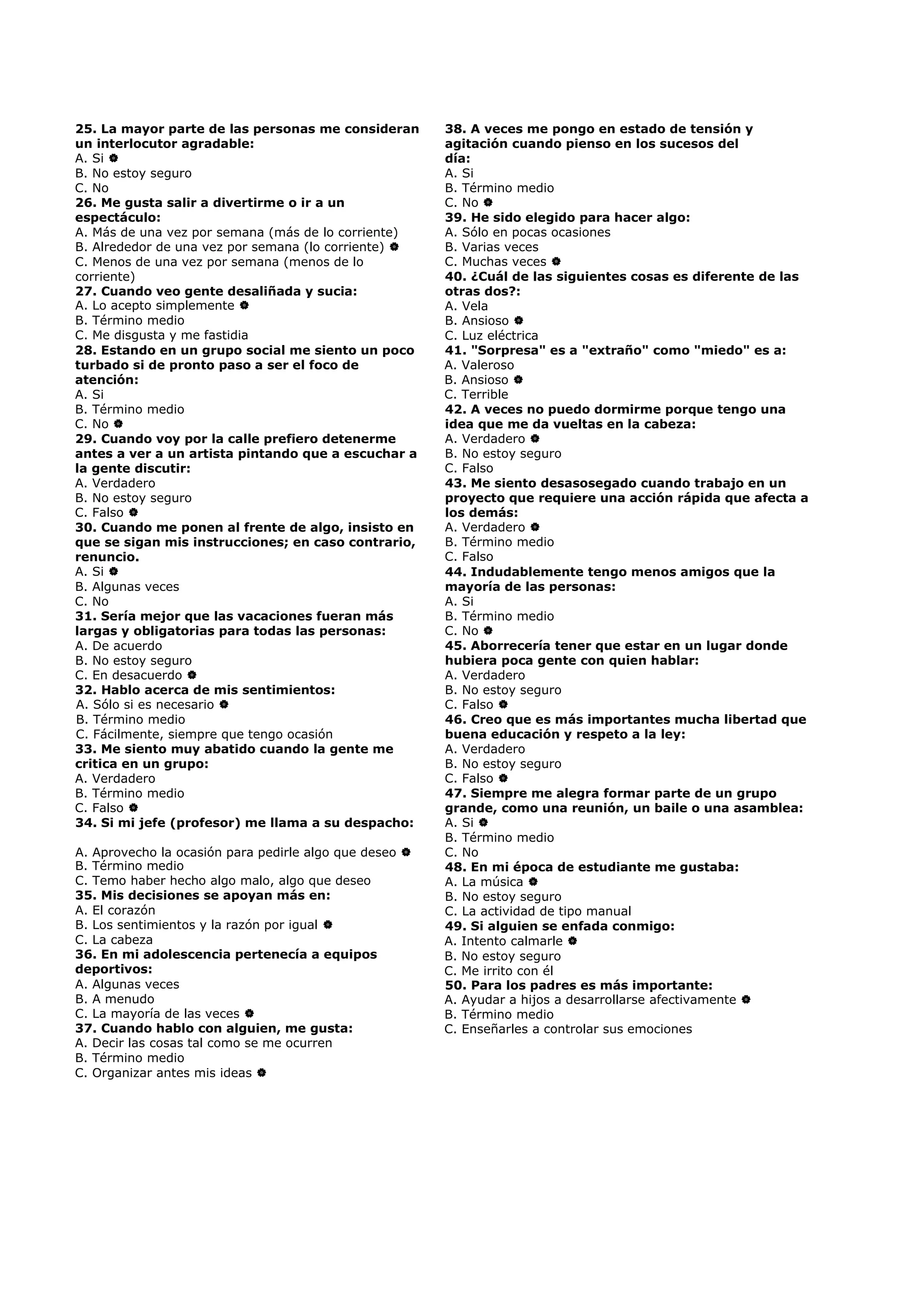 Test de personalidad | PDF