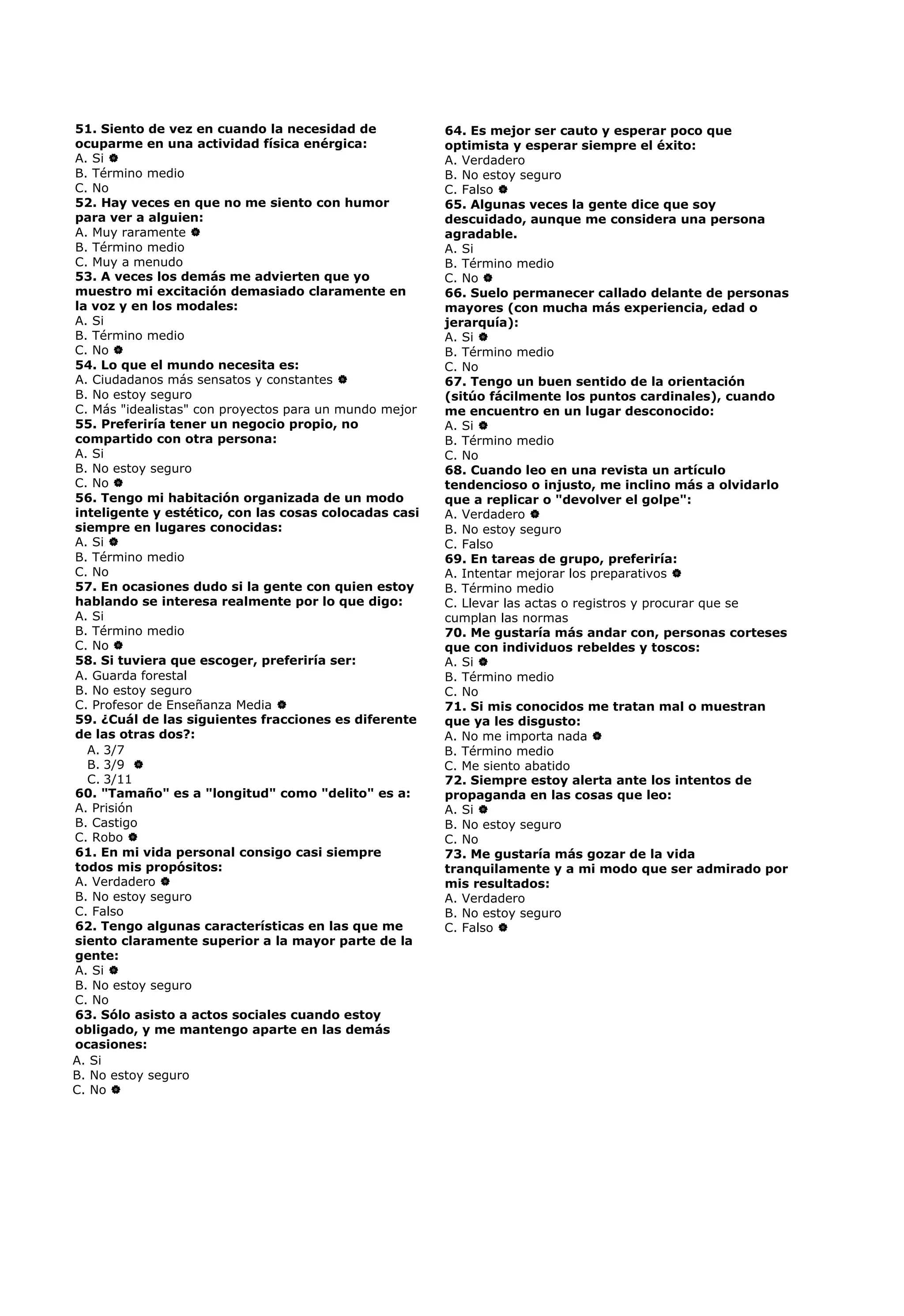 Test de personalidad | PDF