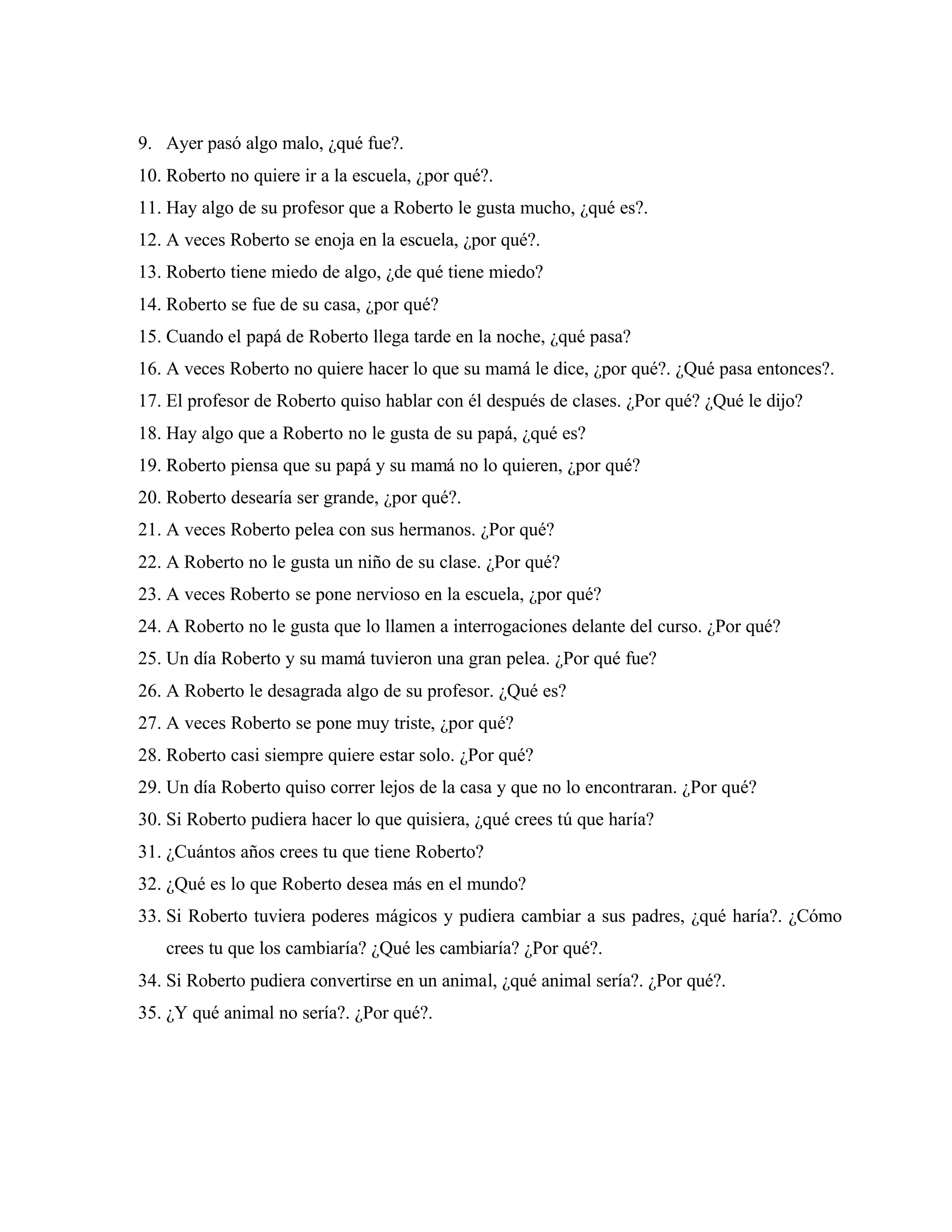Test de roberto_y_rosita | PDF