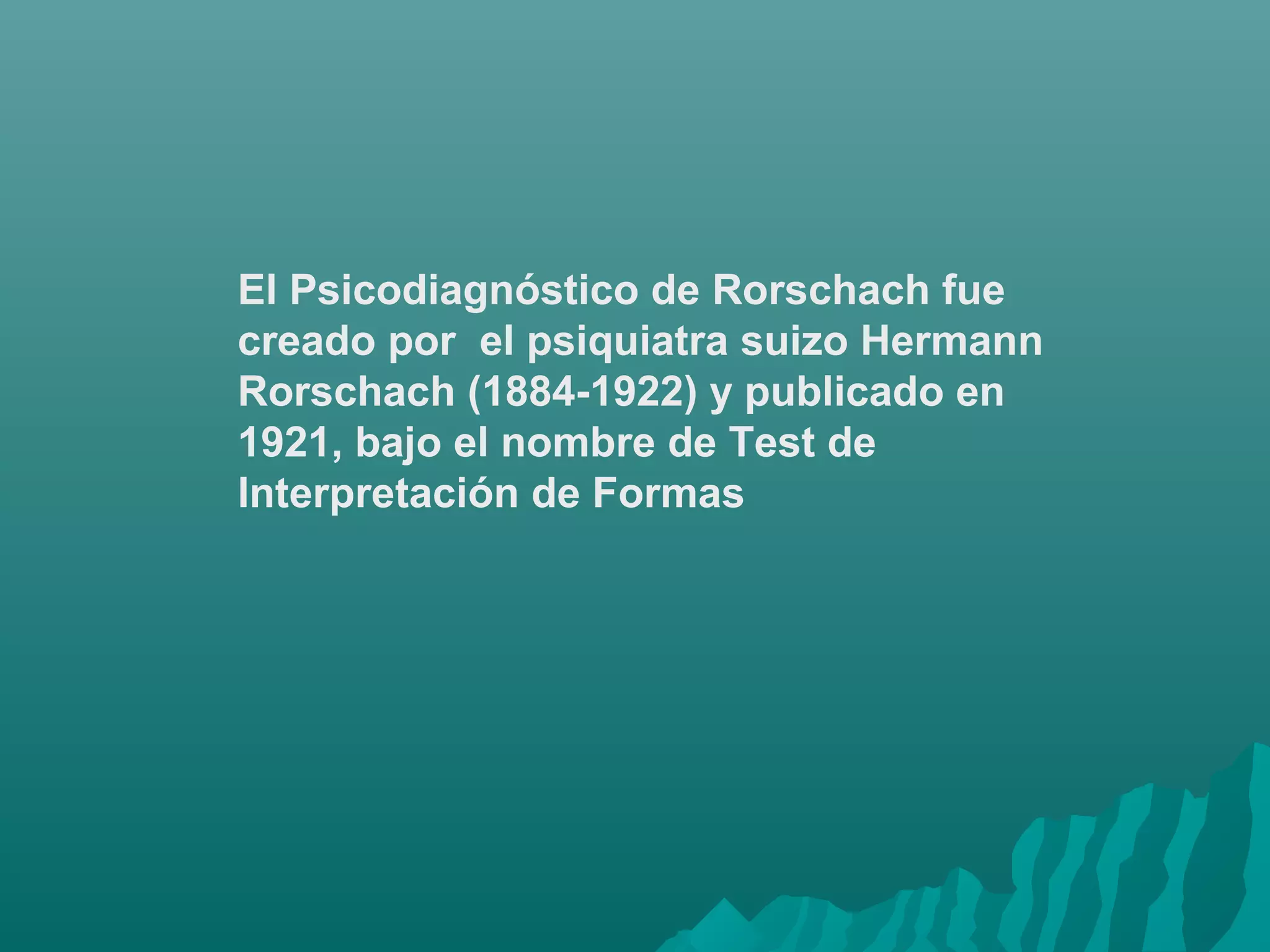 Test de rorschach -PPT | PPT