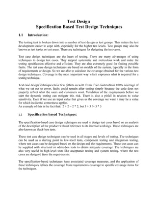 Specification Bases Testing Design | PDF