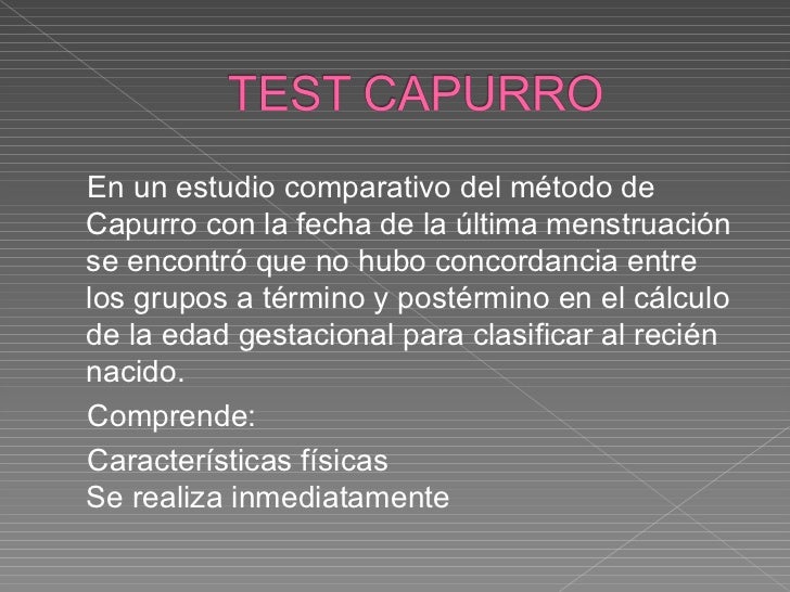Test De Capurro En El Recien Nacido Pdf