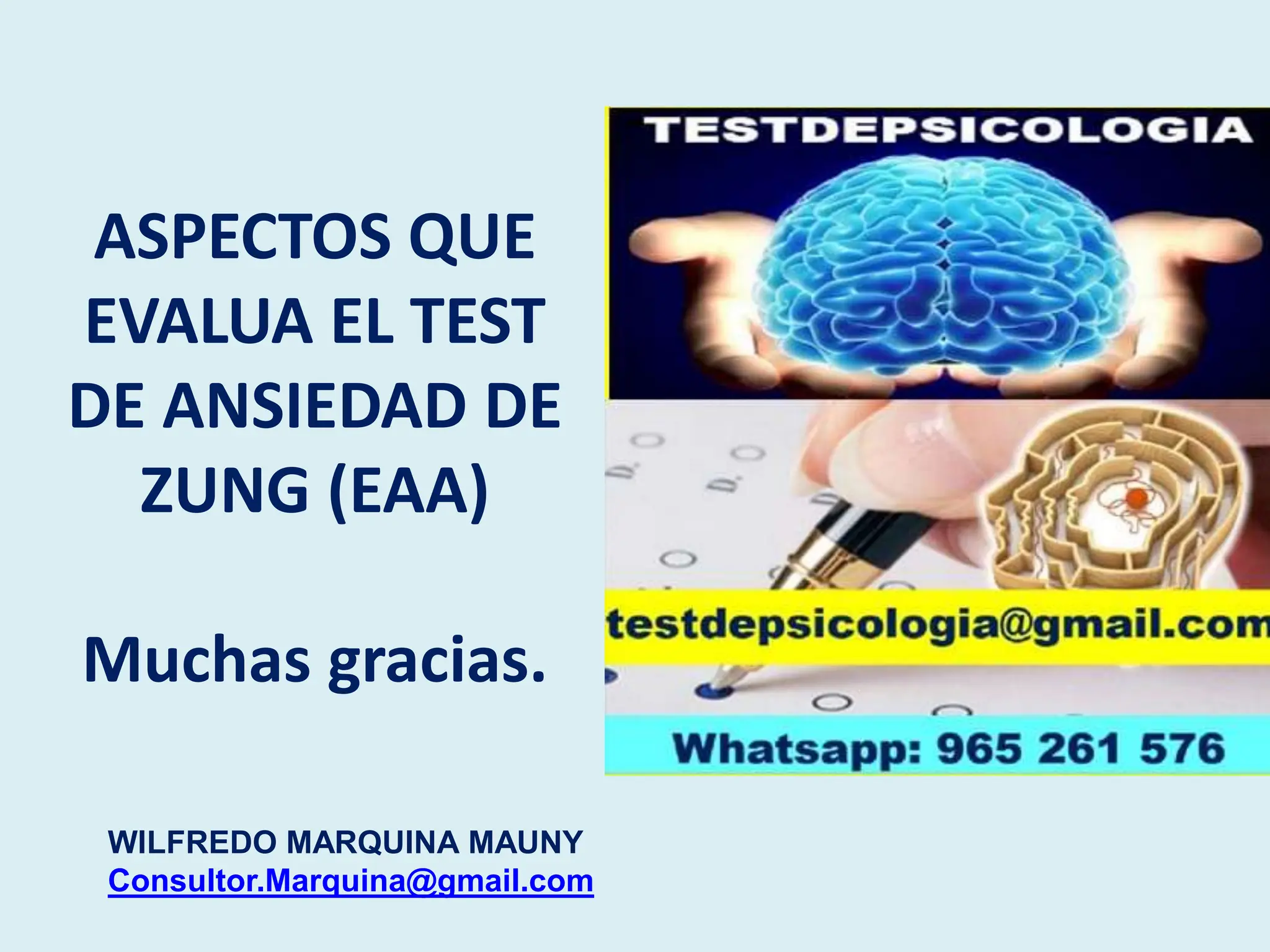 TEST DE ZUNG 2021 - COMO APLICARLO - COMO INTERPRETARLO | PPT