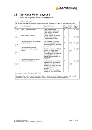 Test Documentation Based On Ieee829 155261 | PDF