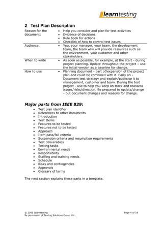 Test Documentation Based On Ieee829 155261 | PDF