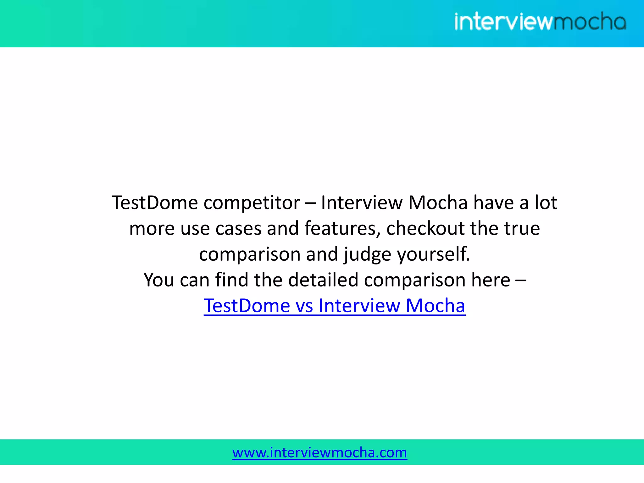 TestDome competitor - Interview Mocha | PPT