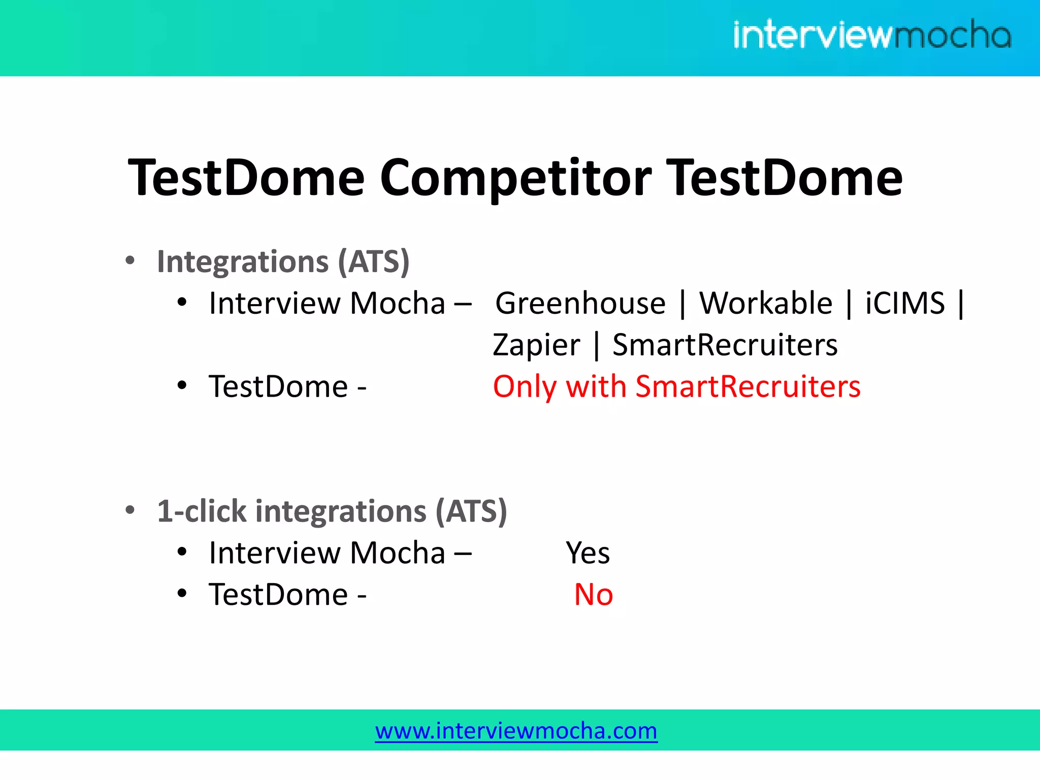 TestDome competitor - Interview Mocha | PPTX