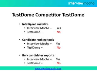 TestDome competitor - Interview Mocha | PPT