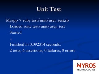 Test Drive Development in Ruby On Rails | PPT