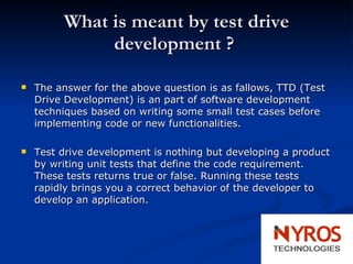 Test Drive Development in Ruby On Rails | PPT