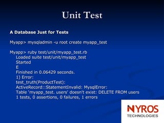 Test Drive Development in Ruby On Rails | PPT