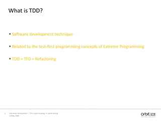Test Driven Development | PPTX | Web Development | Internet