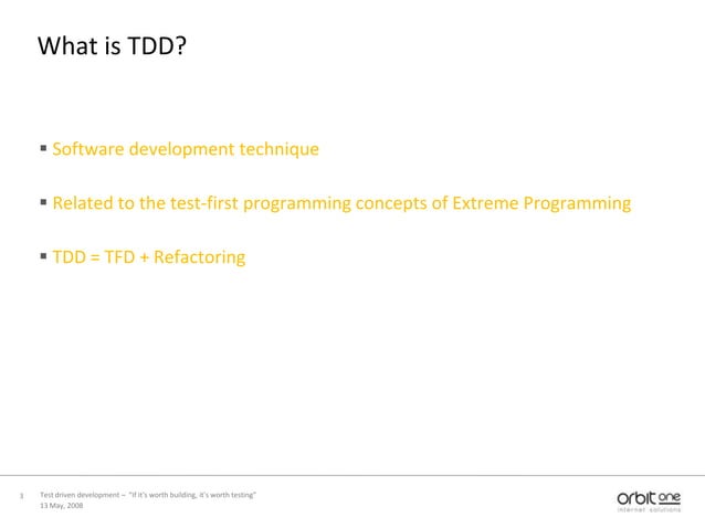 Test Driven Development | PPTX | Web Development | Internet