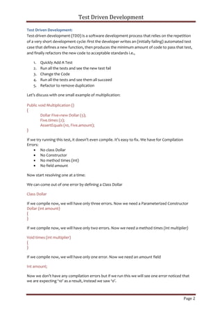 Test driven development | PDF