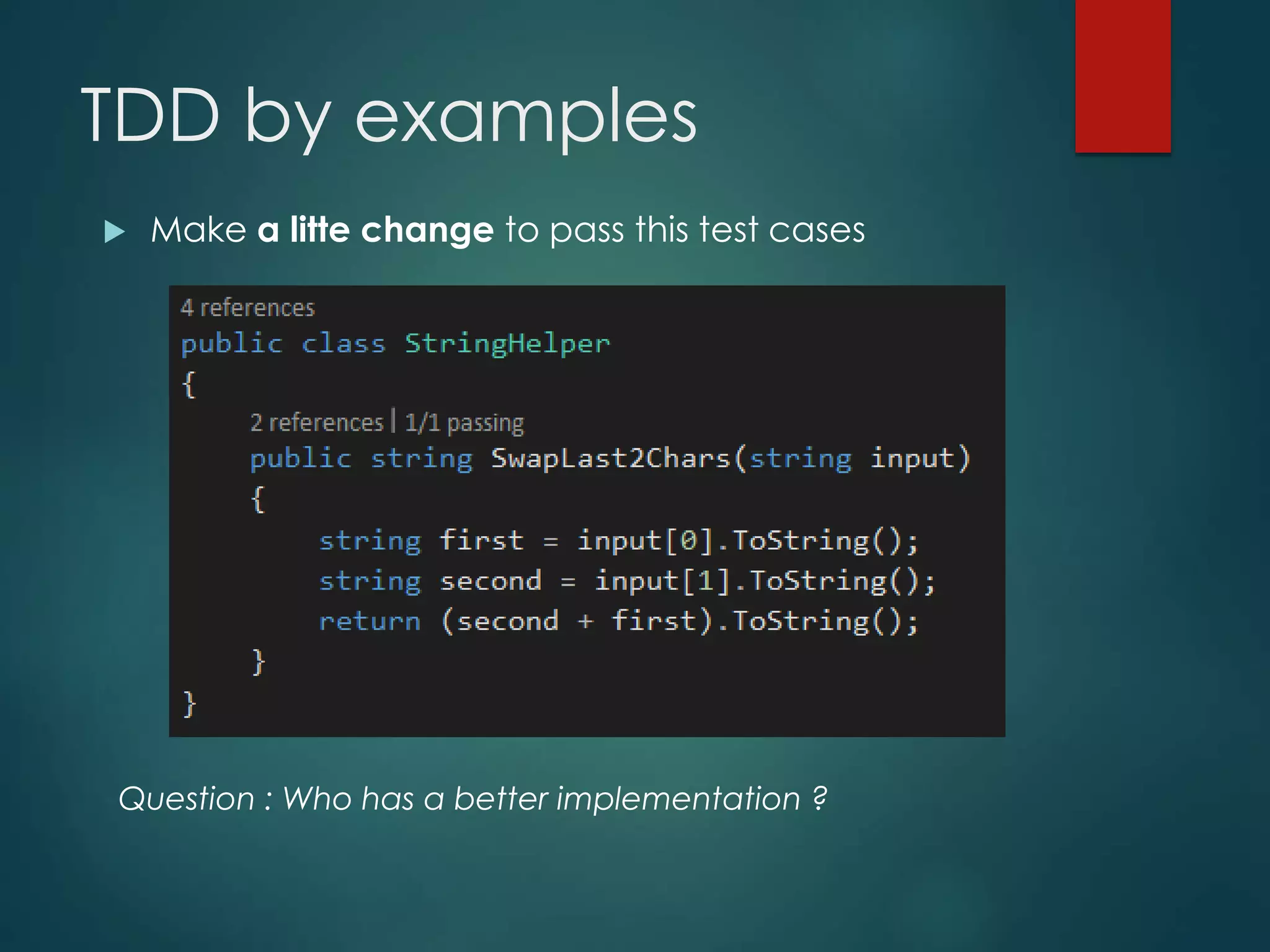 TDD - Test Driven Development | PPTX