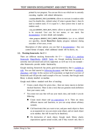 Test driven development and unit testing with examples in C++ | DOCX