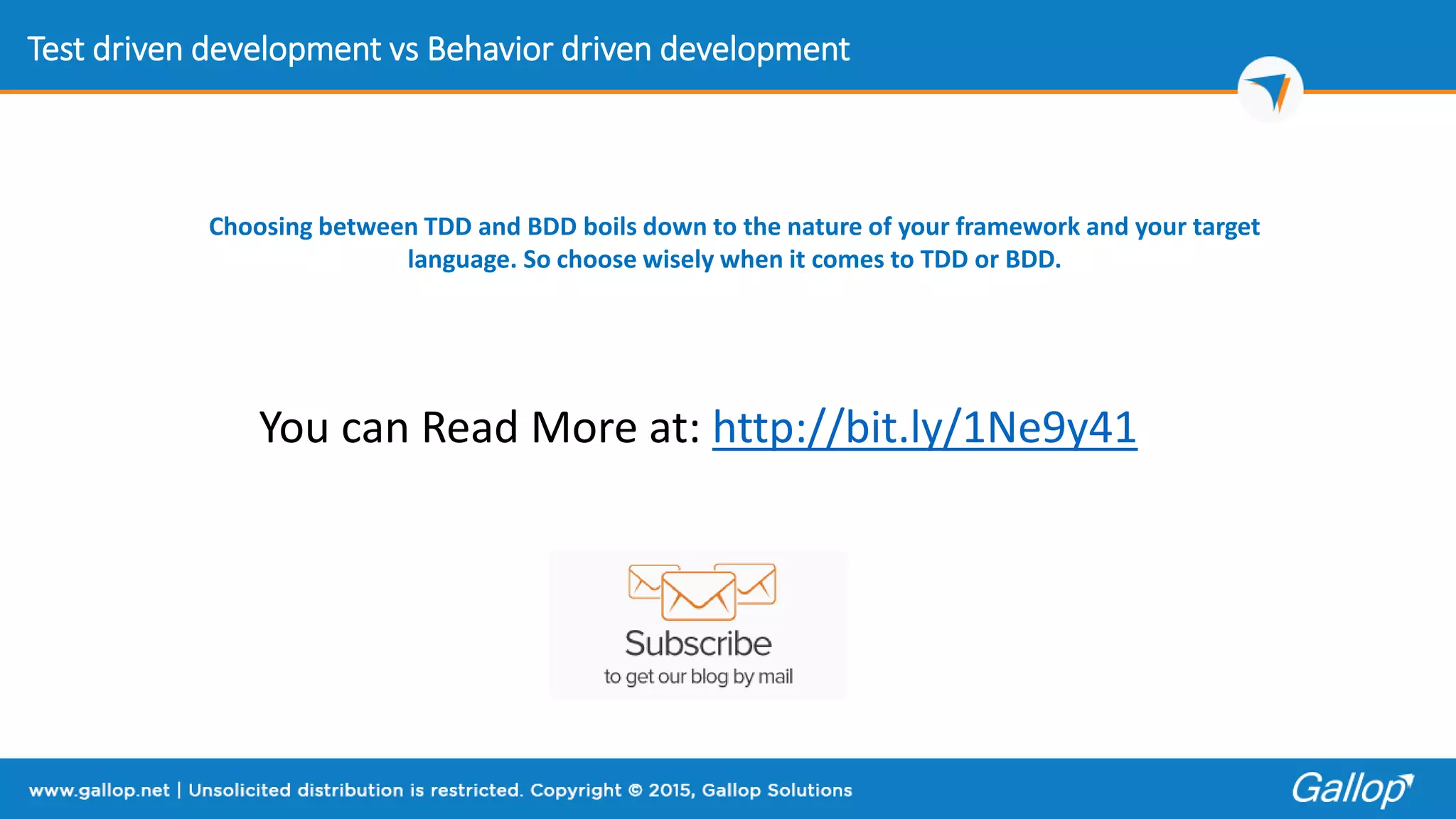 Test Driven Development Vs Behavior Driven Development Ppt