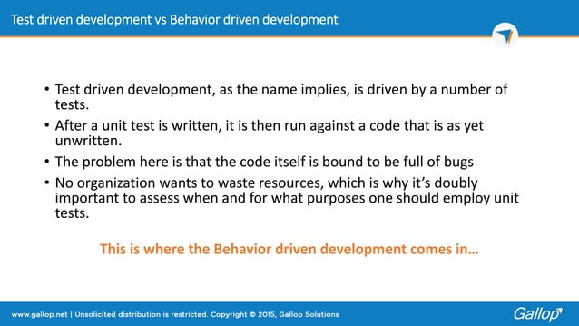 Test Driven Development Vs Behavior Driven Development Ppt