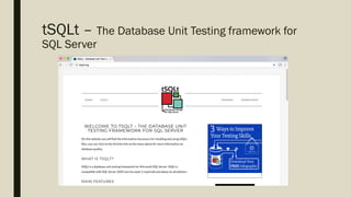 Test Driven Development with Sql Server | PPT