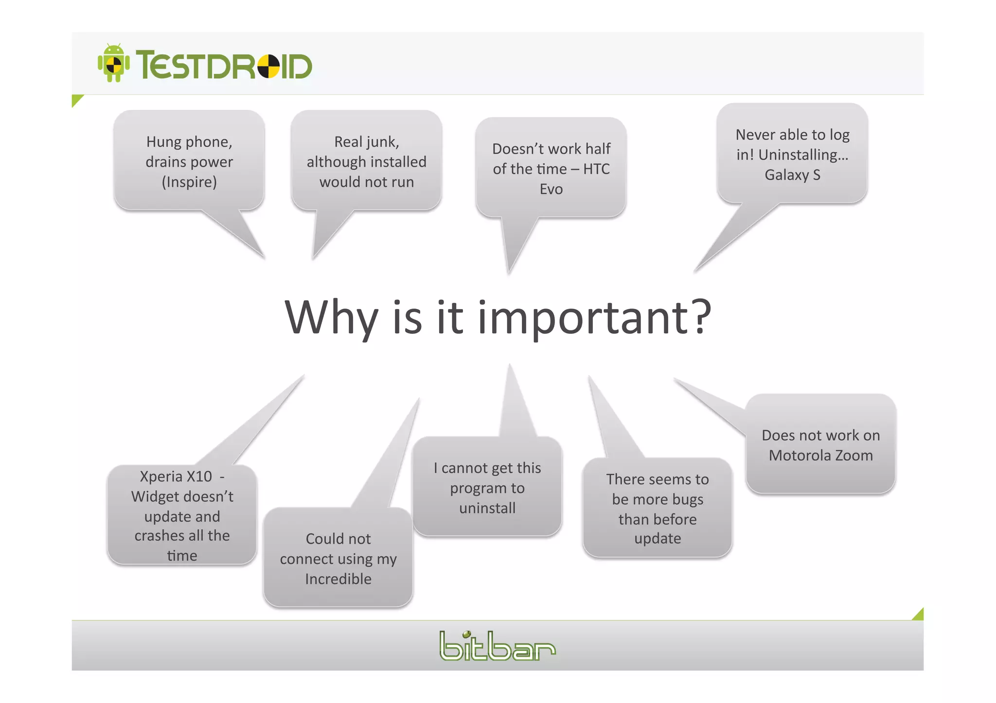 Testing automation on Android using BitBar | PPT