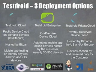 Testdroid: Release Perfect Apps with Mobile Visual Testing in the Cloud ...