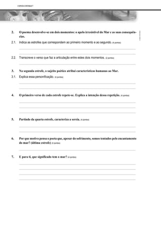 Teste6 poesia | PDF