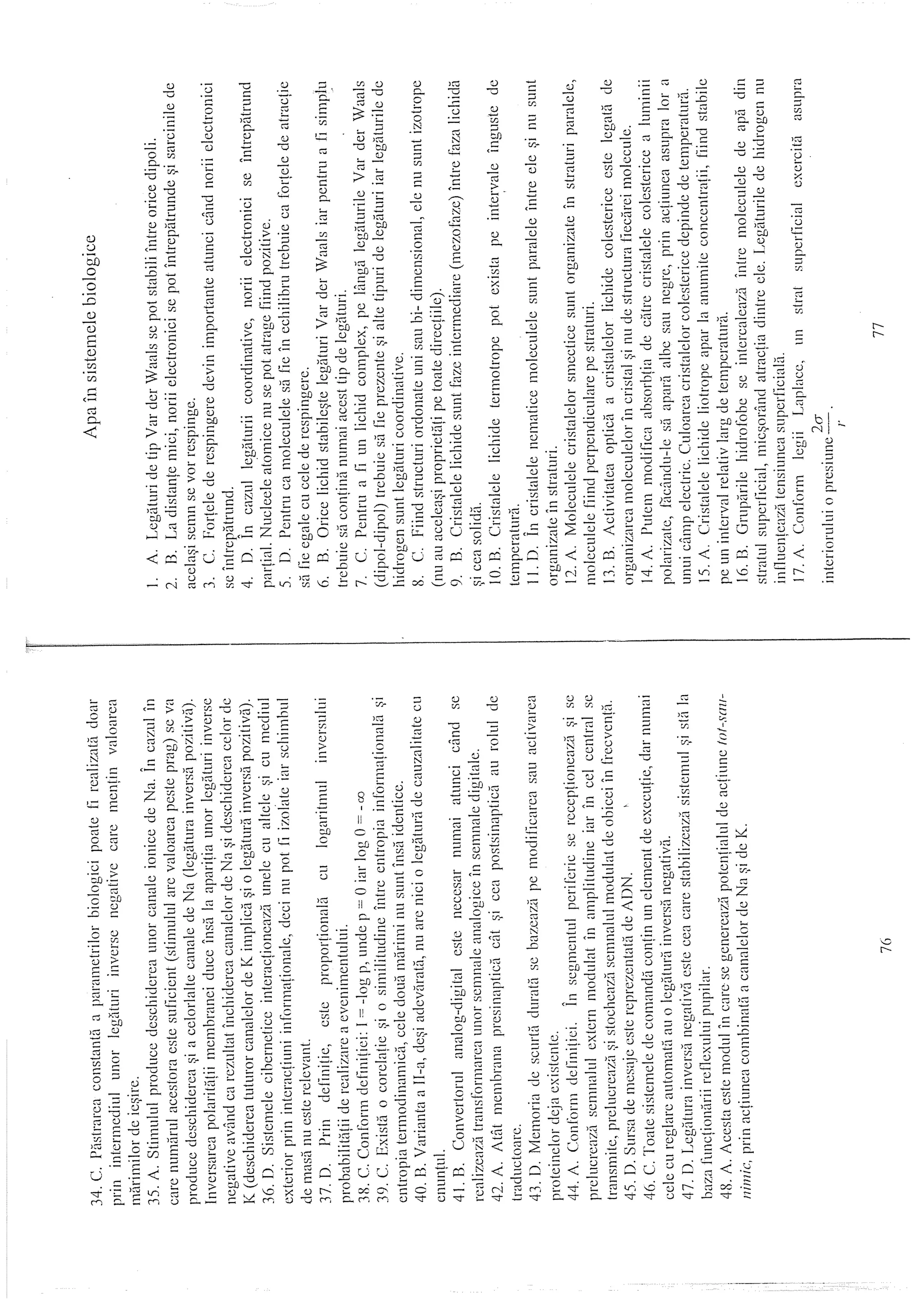 Teste biofizica UMF Carol Davila | PDF