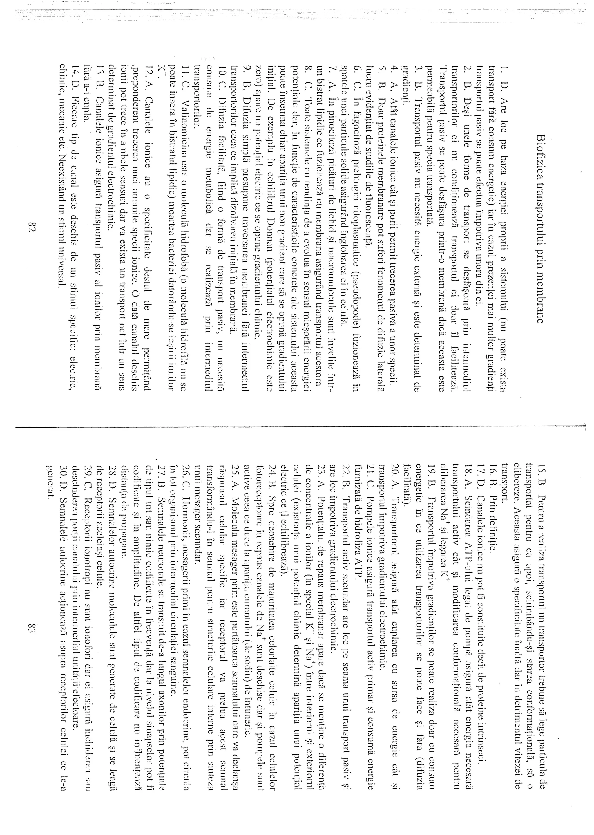 Teste biofizica UMF Carol Davila | PDF