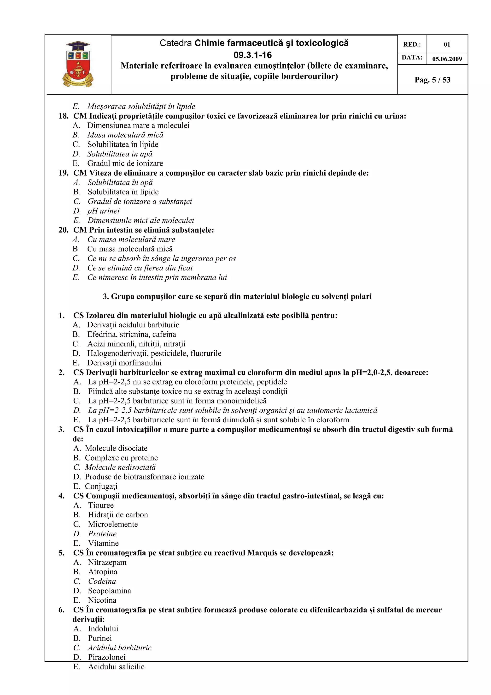 Teste chim tox-2013-2014-1-1 | PDF