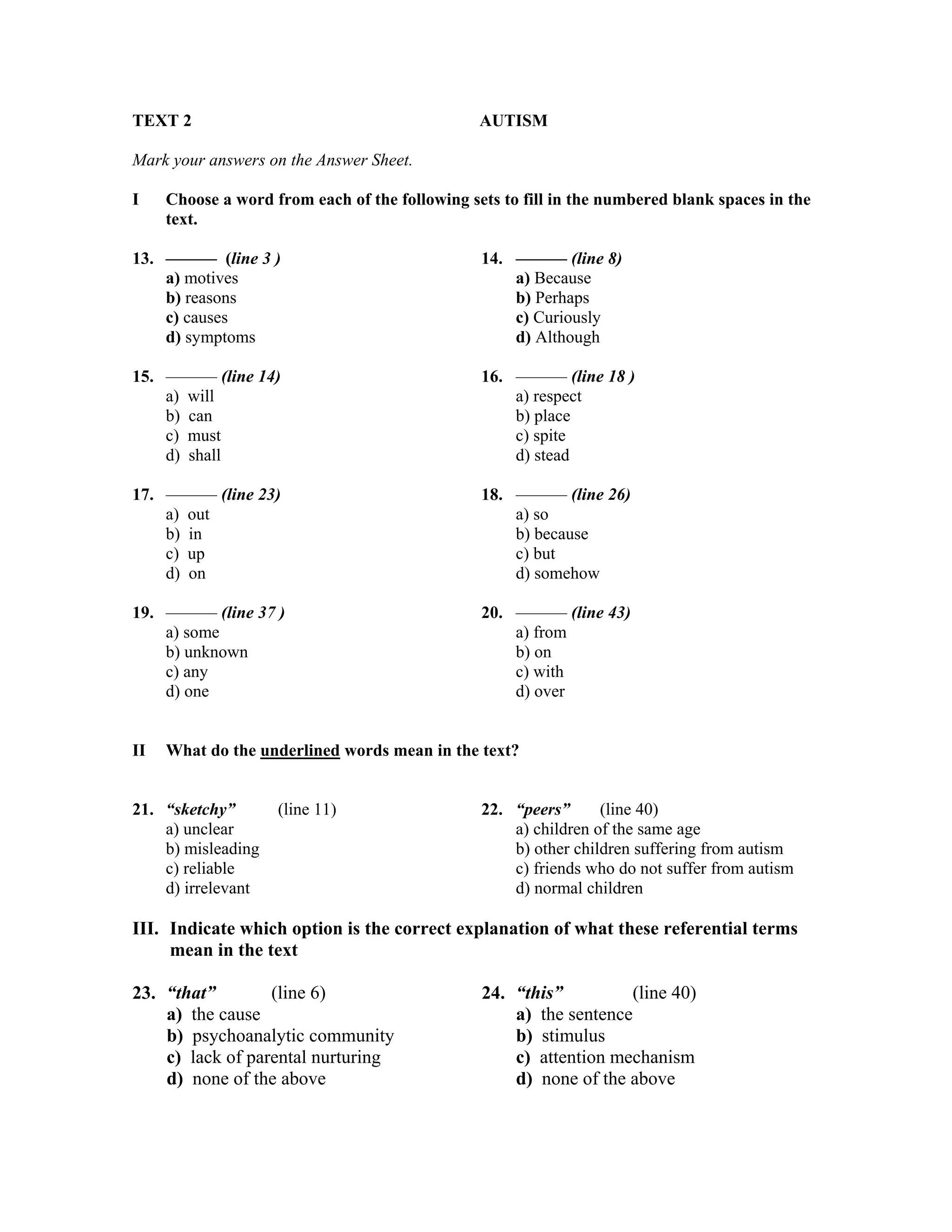 Teste de ingles | PDF